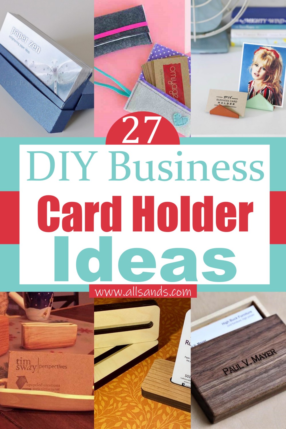 27 DIY Business Card Holder Ideas For Desk - All Sands