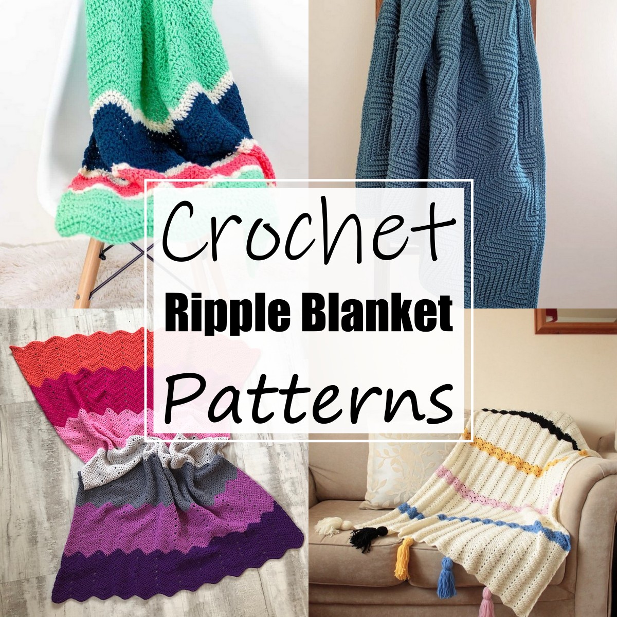 15 Crochet Ripple Blanket Free Patterns For Beginners - All Sands