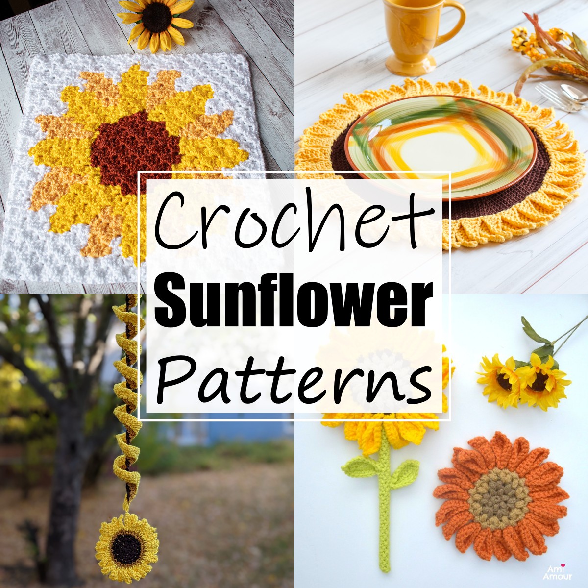 20 Crochet Sunflower Patterns For Beginners - All Sands