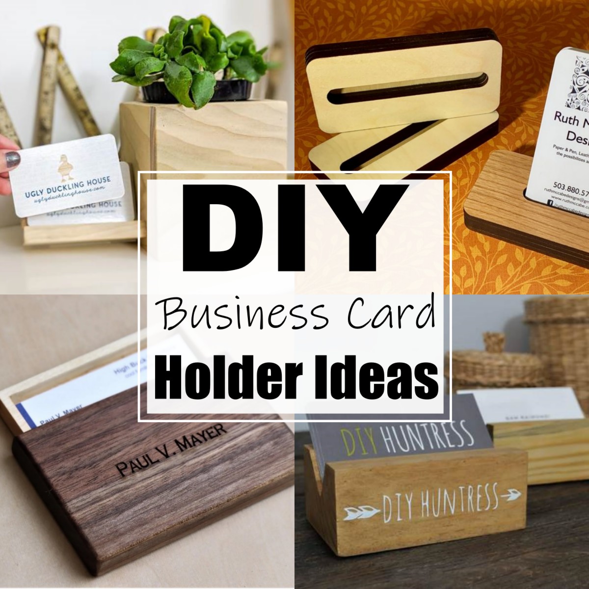 27 DIY Business Card Holder Ideas For Desk - All Sands