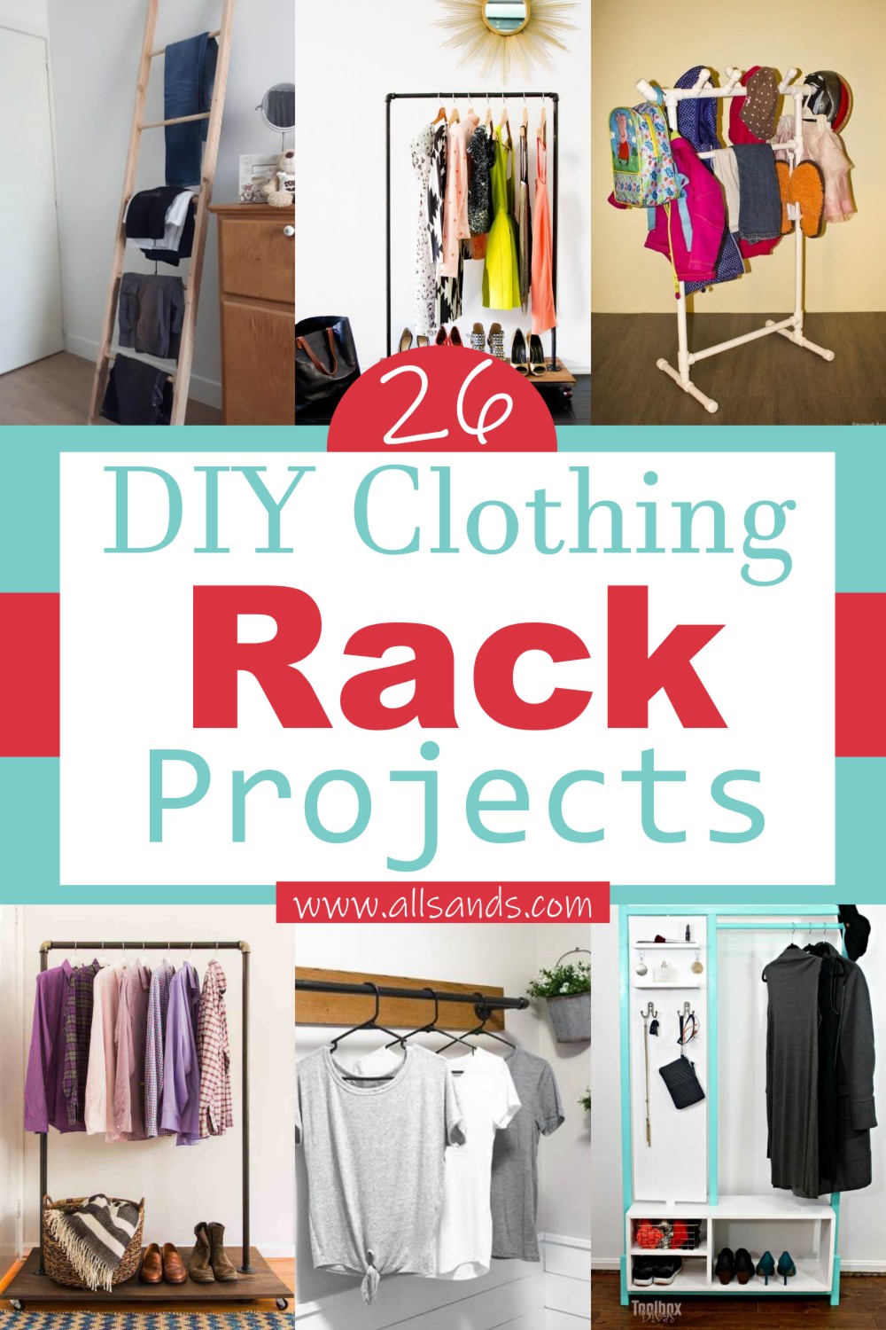 26 DIY Clothing Rack Projects For Cheap - All Sands