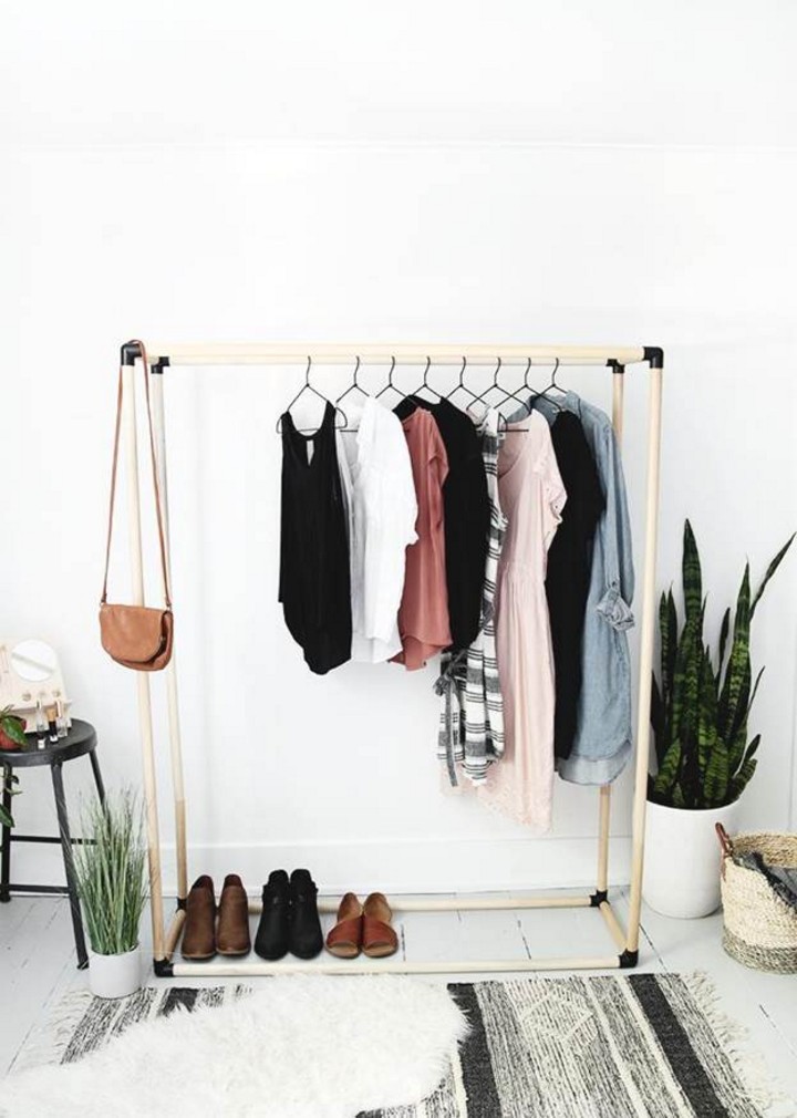 26 DIY Clothing Rack Projects For Cheap - All Sands