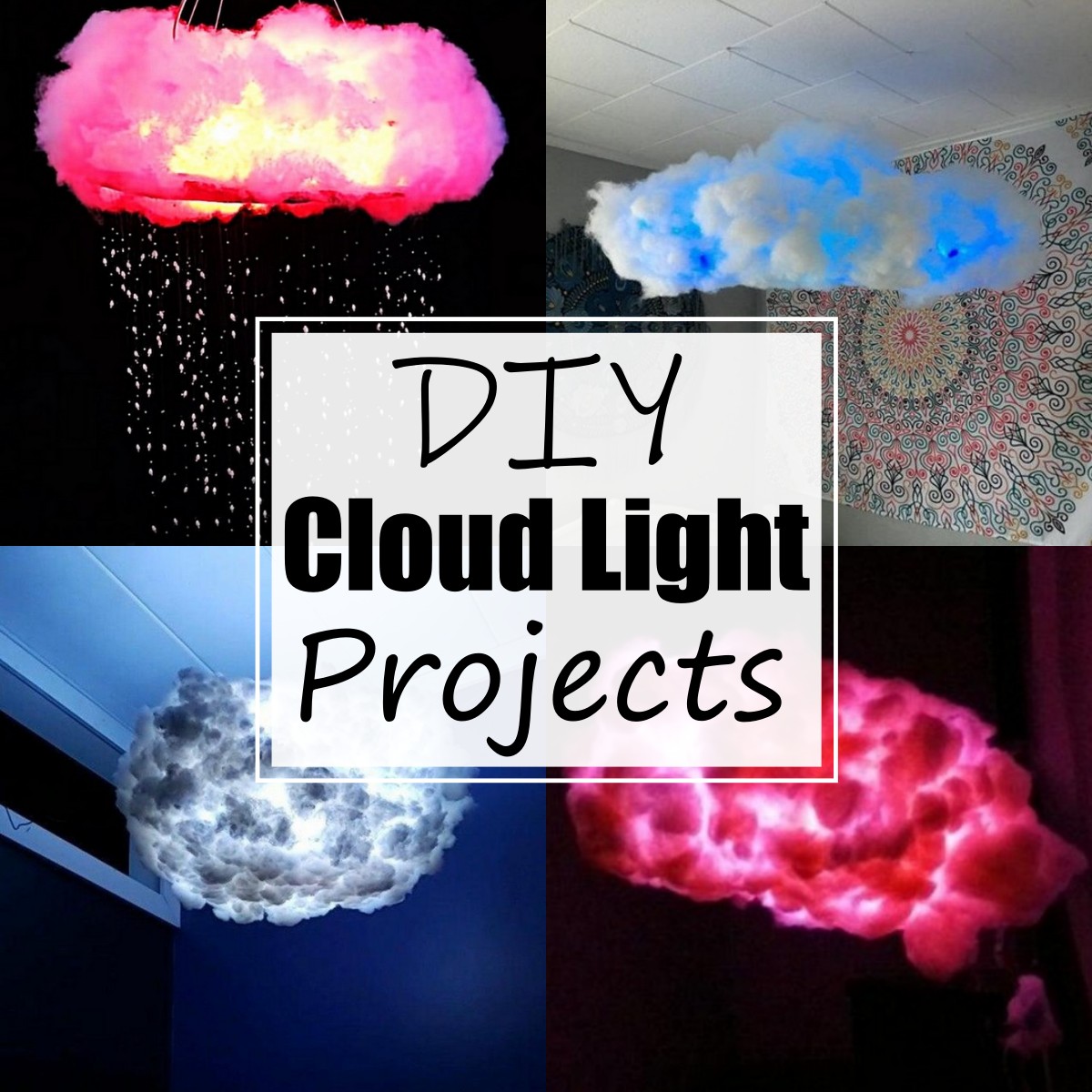 28 DIY Cloud Light Projects For Home Decor - All Sands