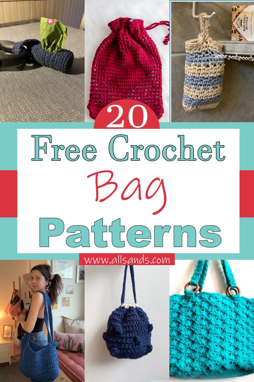 20 Free Crochet Bag Patterns done - All Sands