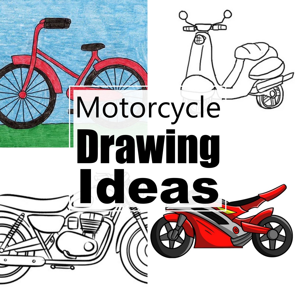 10 Classic Motorcycle Drawings For Kids - All Sands